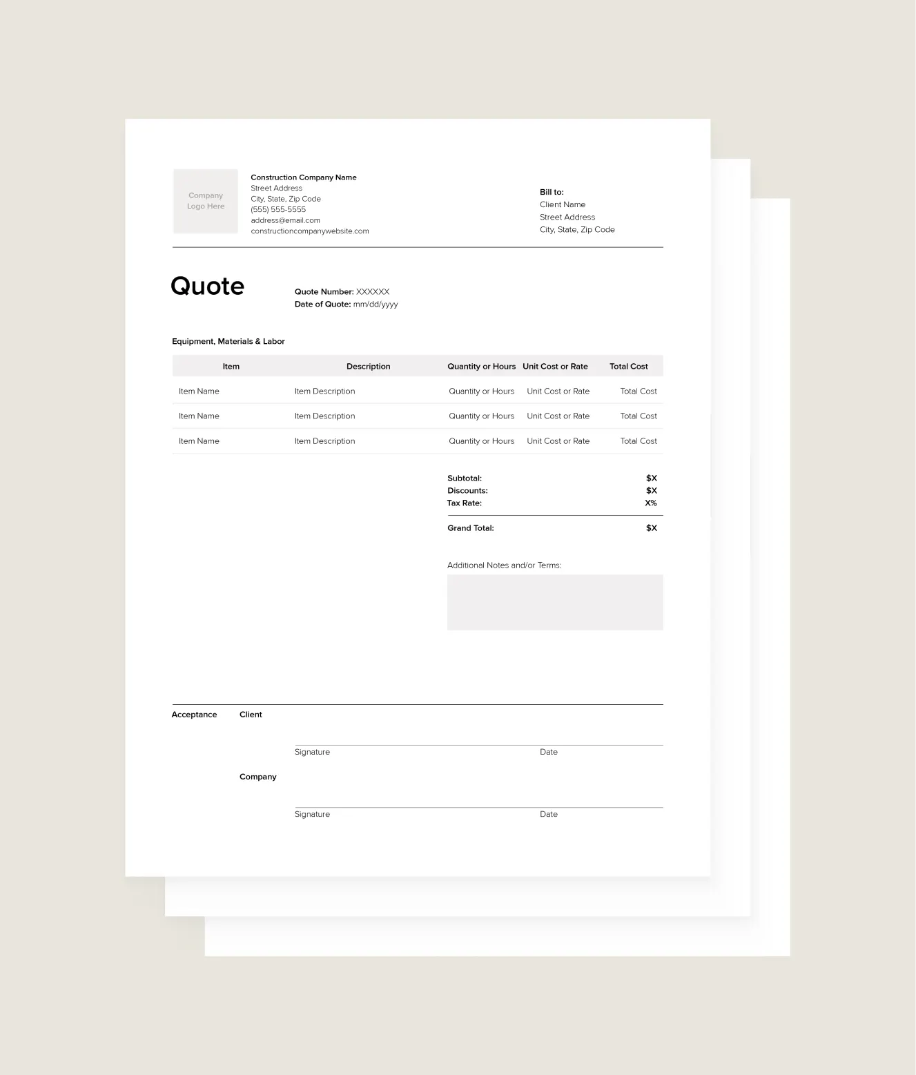 Free Construction Quote Template & How-To Guide